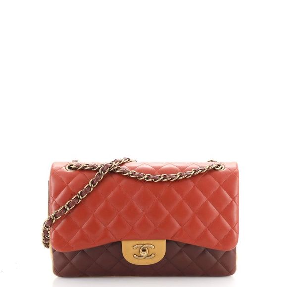 CHANEL | Bags | Chanel Tricolor Classic Double Flap Bag Quilted ...